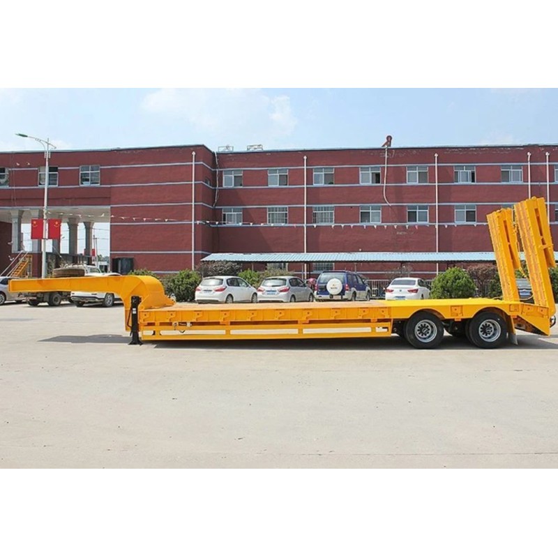 Durable Two-Axle Lowbed Trailer for Construction Equipment