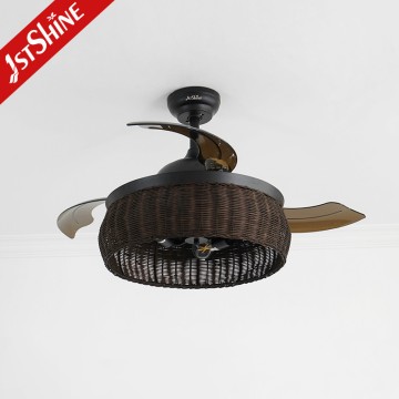 Quality Remote Control Caged Light Ceiling Fan , Decorative LED Ceiling Fan for sale
