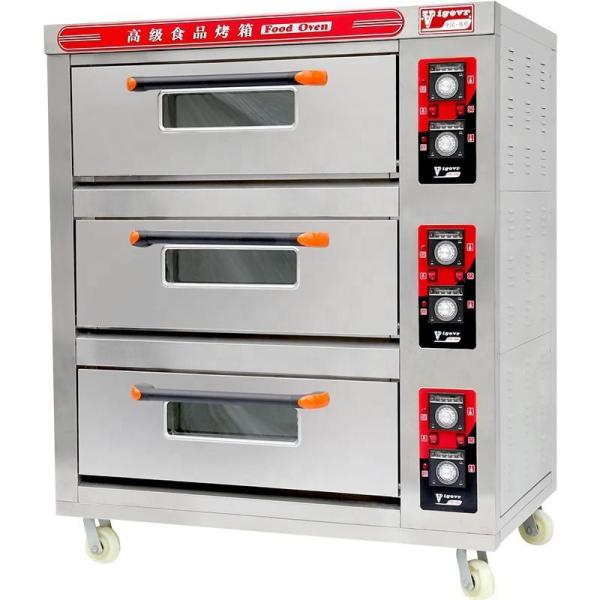 Quality 3 Layer Commercial Baking Equipment 9 Trays Commercial Bread Oven for sale