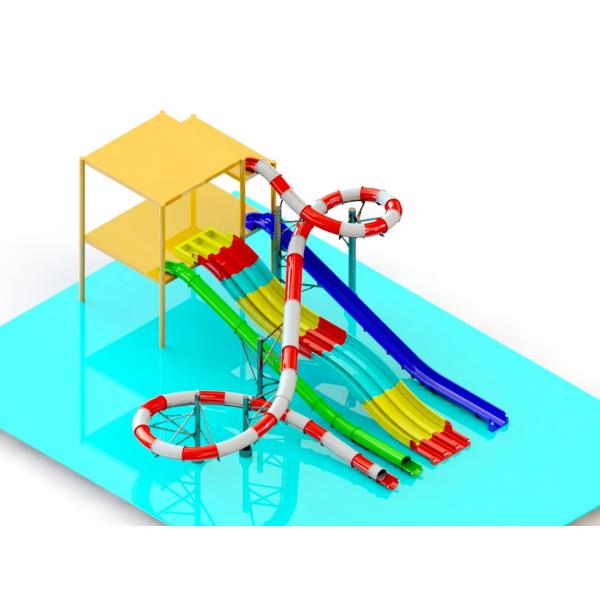 Quality Commercial Mutilanes Water Park Slide For Fun At Resorts Long Service Life for sale