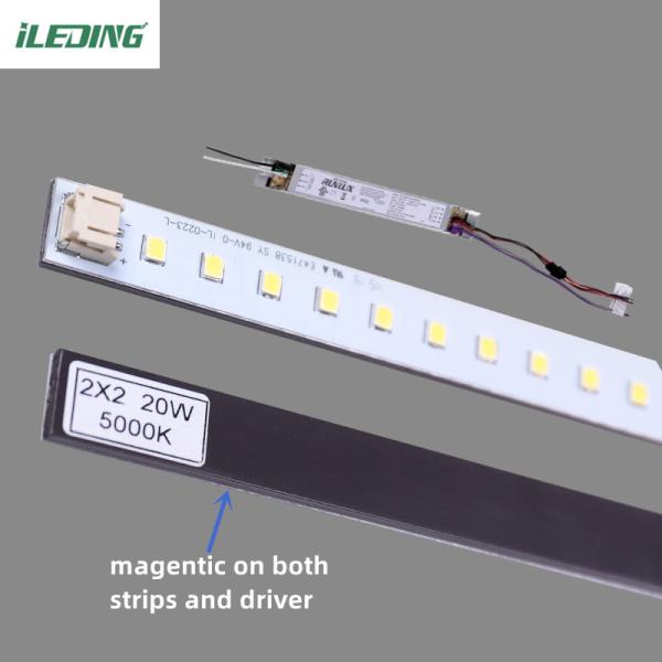 Quality Office Replace Tube 2FT Led Magnetic Light Troffer Linear retrofit Kit 20W for sale