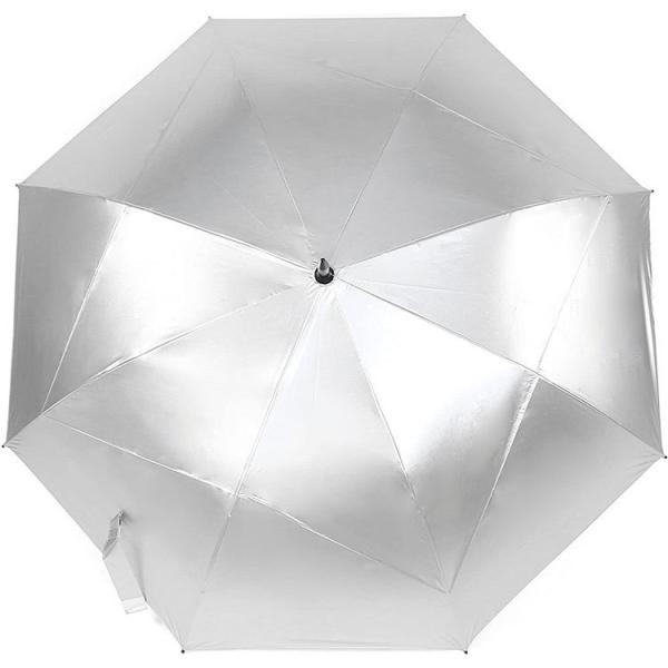 Quality Windproof UV Blocking Golf Umbrella with All-fiber Ribs and False Double Layer for sale