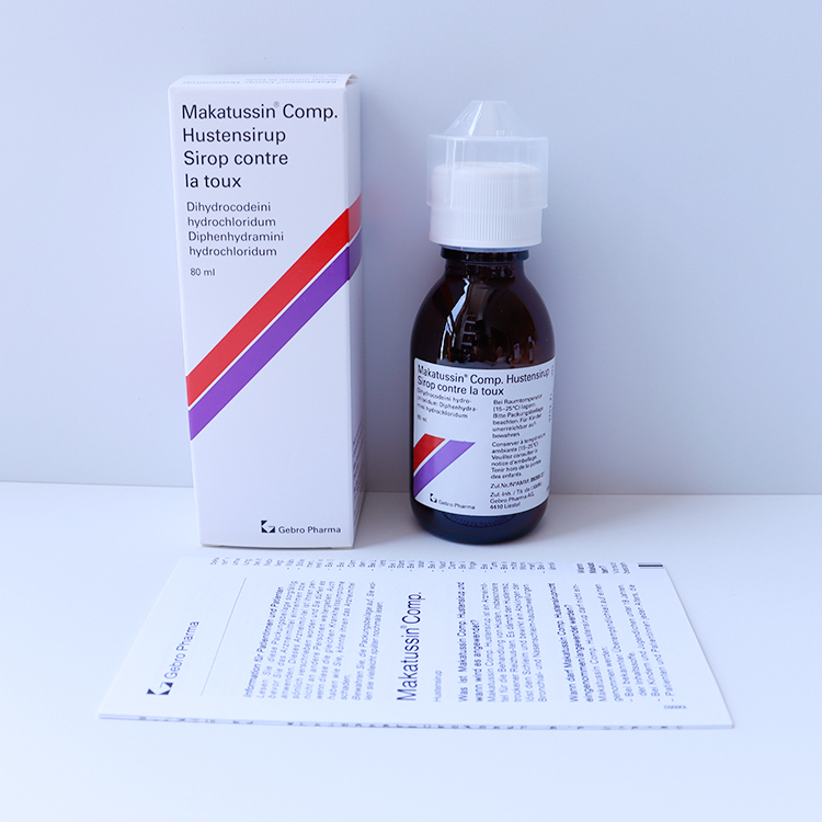 Quality Empty 90ml Glass Makatussin Bottle for sale