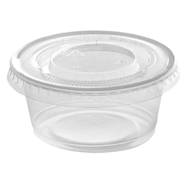 Quality Salad Plastic Condiment Cups Round Shape PP 2OZ Biodegradable for sale