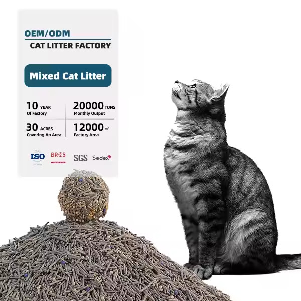 Quality Bentonite & Tofu Cat Litter Healthy Coffee Mixed Cat Litter Deodorization for sale