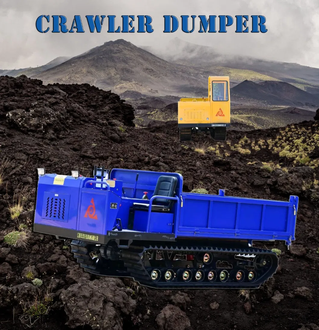 High Performance Crawler Dumper GF5000d 5 Tons Self-Loading Capacity Self-Propelled Side Dumping Style 37kw/3200r/Min Engine Power Used for Oil Palm Plantation