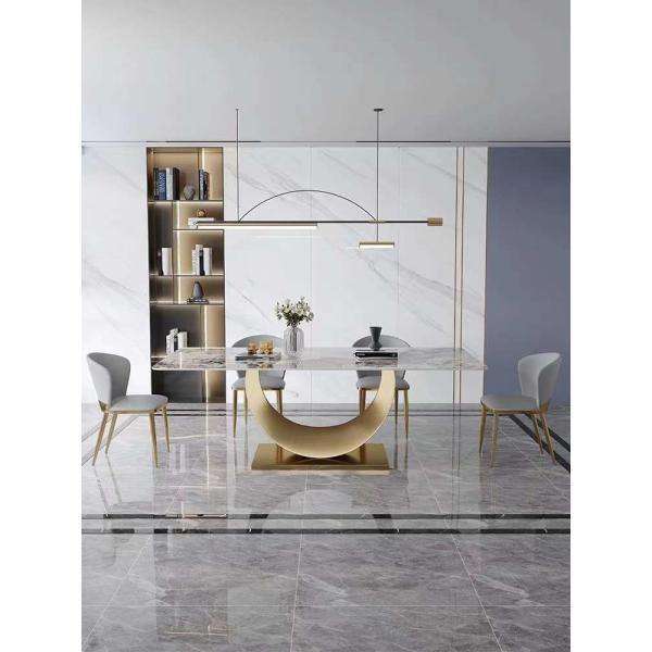 Quality Modern Rectangular Dining Table Chair Sets Nordic Marble Top Dining Set for sale
