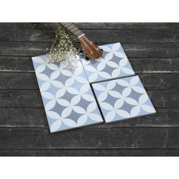 Quality Blue Gray Ceramic Rustic Tile 20x20cm Clay Indoor Wall for sale