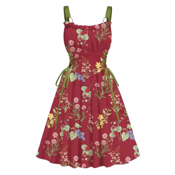 Quality Summer Dresses Featuring Floral Patterns Lightweight Breathable Material Perfect for Outdoor Events and Daily Wear for sale
