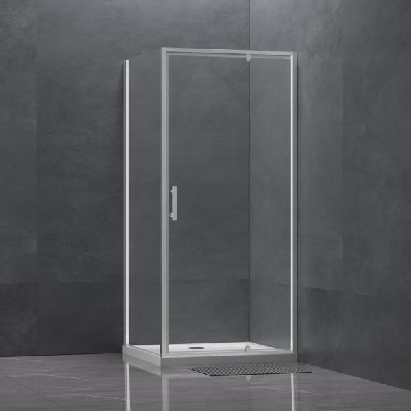 Quality White Printed White Electroplated Frame Simple Arc Shower Enclosure E2303-W1 for sale