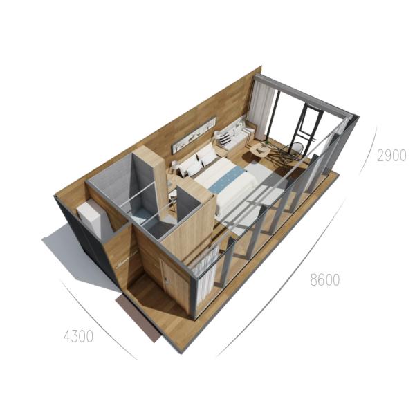Quality Moonbox Modern Prefab Houses Holiday Style With Wood Panel Interior for sale