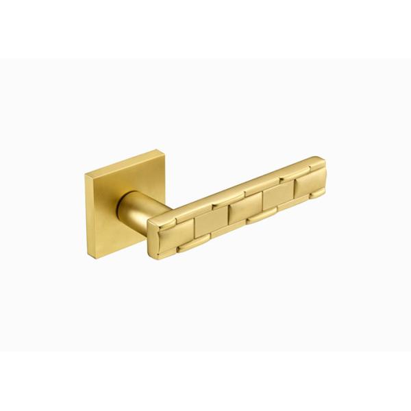 Quality Luxury Internal Classic Door Handles Square Rosette Modern Brass Door Lever for sale