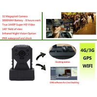 Quality Live Monitoring 3g Wifi Gps Police Body Cameras , Body Worn Camera 1440p for sale