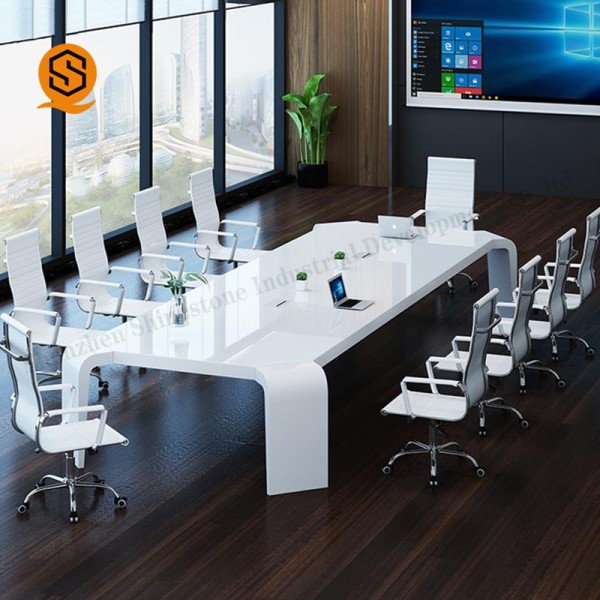 Quality Artificial Stone Solid Surface Conference Table With Seamless Joint for sale