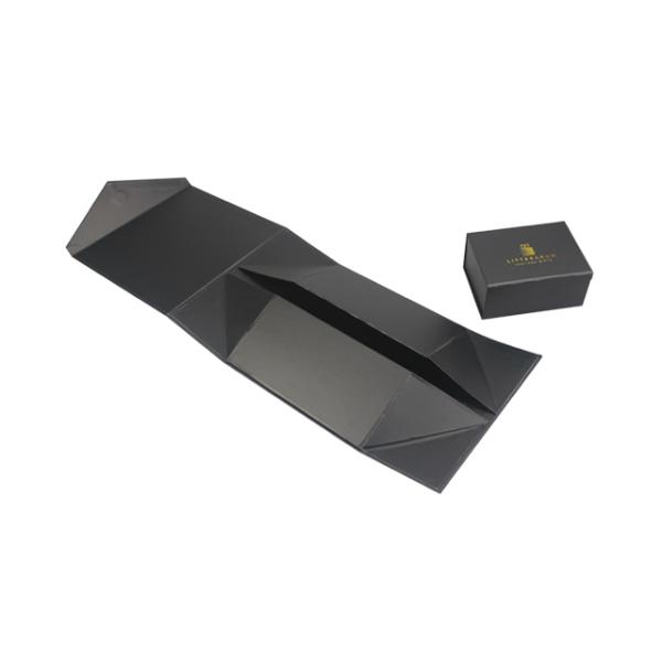 Quality Luxury Matte Black Magnetic Folding Hot Foil Logo Apparel Custom Clothing Boxes for sale