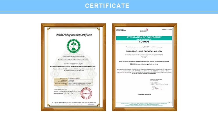 Product quality certifications