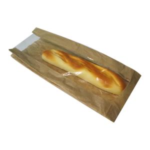 Quality Food Kraft Pinch Bottom Paper Bags For Bread Donut Cookies With Transparent for sale