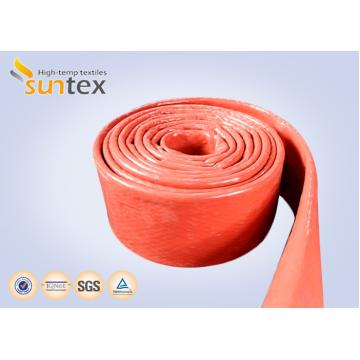 Quality 550C Heat Resistant Silicone Fiberglass Sleeve Insulation Cable Pipe Protection for sale