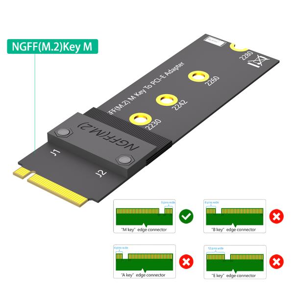 Quality M.2 NVMe SSD Extension Cable PCIe 3.0 X4 Full Speed with 20cm Length for Key M for sale