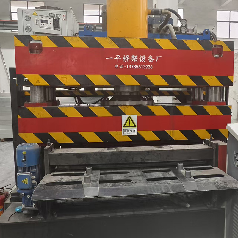 Close-up view of cable tray forming machine components