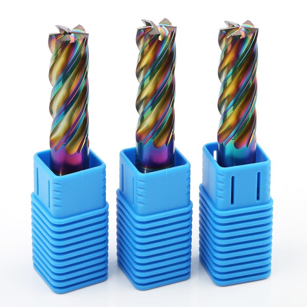 Quality Custom Flat End Mill 3F 5F Colorful Milling Cutter DLC Aluminium Stainless Steel for sale