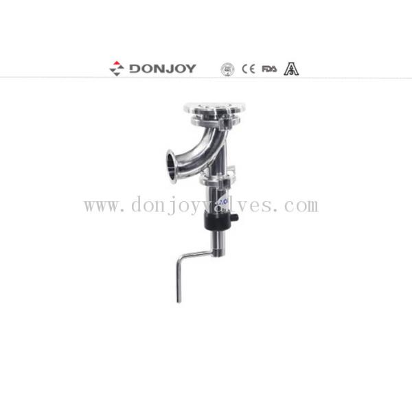 Quality SS304 And SS316L Stainless Steel Sanitary Manual Tank Bottom Seat Valve 90 Elbow Type for sale