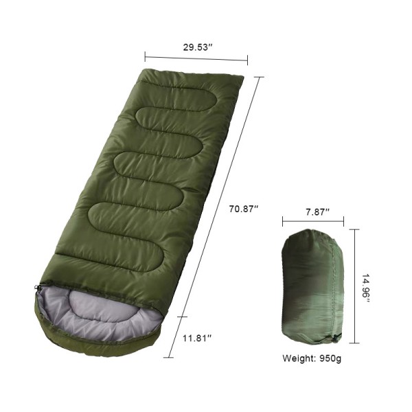 Quality Warm Weather Sleeping Bag Comfortable Rectangle Sleeping Bag With Hood for sale