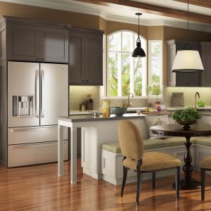 Quality White & Grey Wooden Traditional Kitchen Units Built In Pantry Scandinavian Style for sale