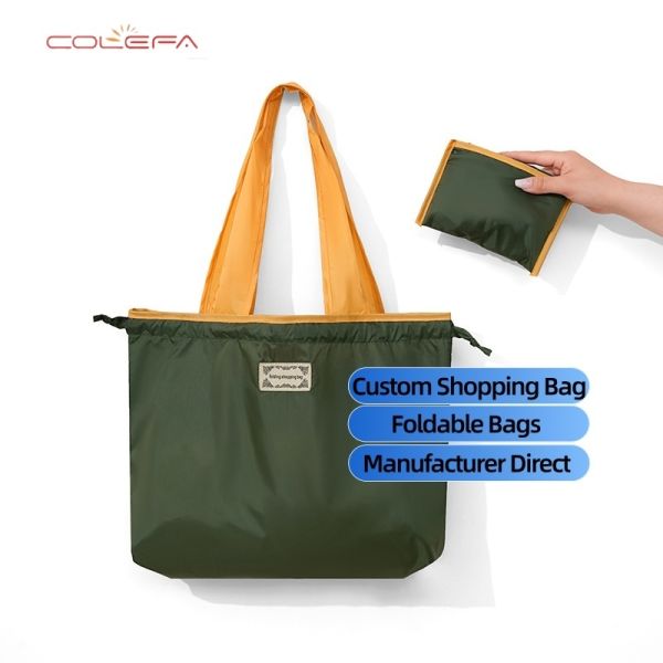 Quality Foldable Supermarket Shopping Bags Oxford Made Eco-Friendly Portable Large Capacity with Drawstring Tote Waterproof Grocery Bag for sale