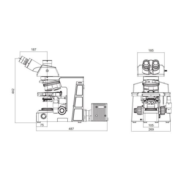 Quality Trinocular Medical Lab Biological Microscope Para Celular 180 X 155mm White for sale