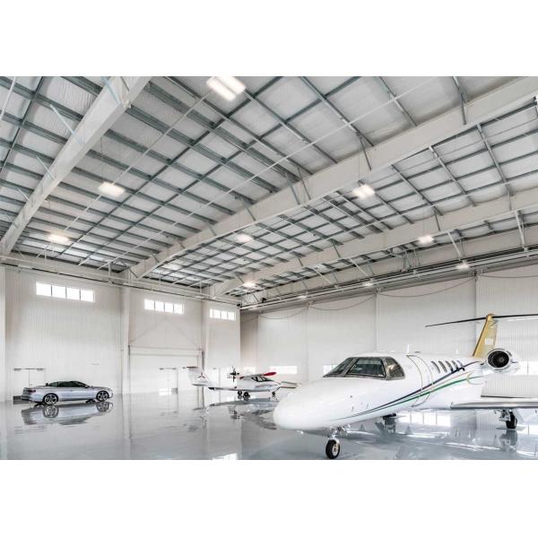 Quality Steel Framed Structures Prefabricated Metal Airplane Hangar Kits With Office Platform for sale