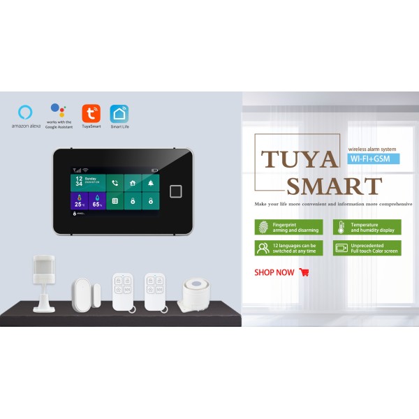 Quality Tuya GSM Touch Screen Home Security Systems 850/900/1800/1900MHz for sale