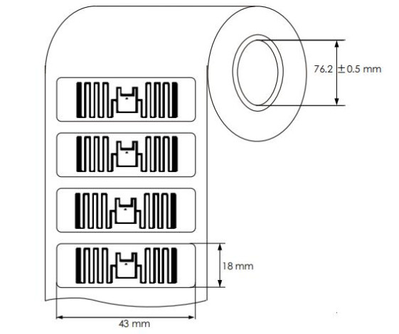 Quality Apparel R6P Chip RFID Dry Inlay 7 Meter Reading Range Without Surface Paper for sale