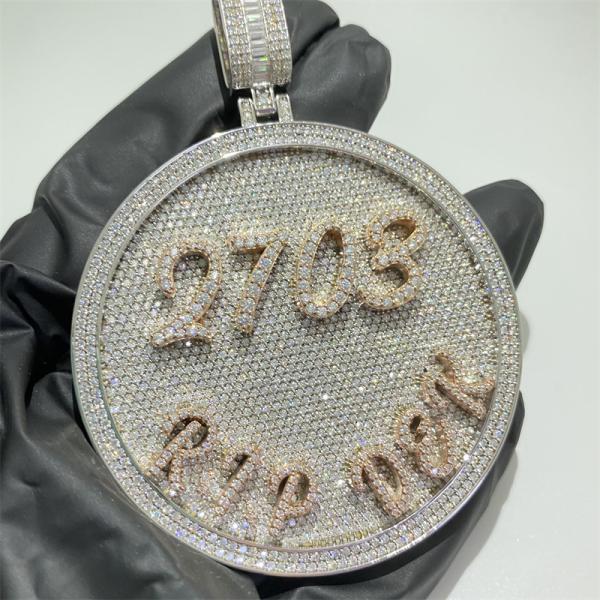 Quality Charm Pendant Moissanite Gold Plated Icy Letter Gold Plated With Diamonds for sale