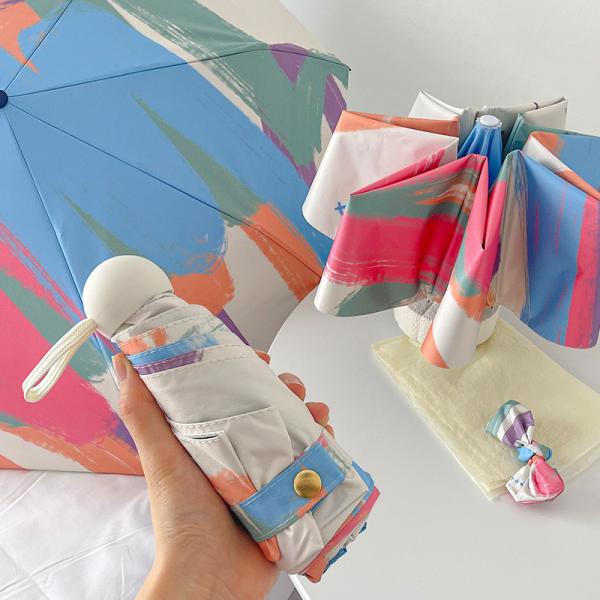 Quality 190T Polyester Fabric Material Semi-automatic Paraguas UV Mini Umbrella for for sale