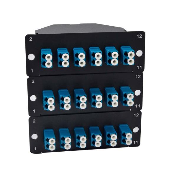 Quality Aluminum Alloy 12 Fiber MTP MPO to LC Duplex Singlemode Cassette Module for sale