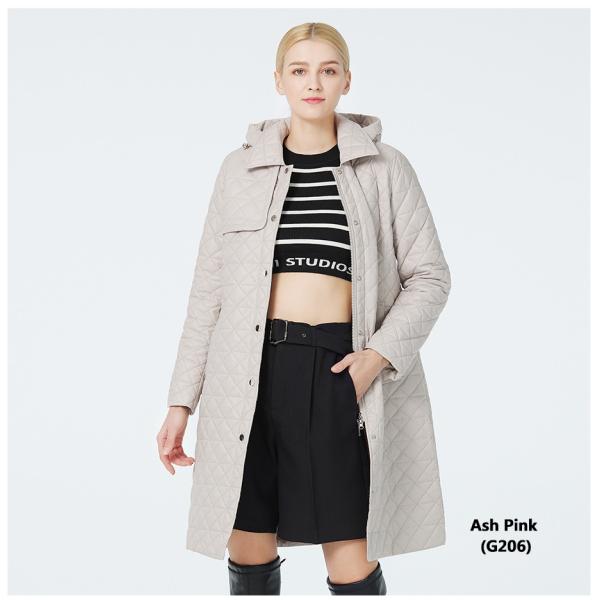 Quality Warm Autumn Spring Outerwear Women'S Spring Jacket With Hood Light Beige for sale