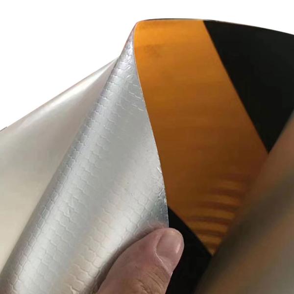 Quality EGP Grade Double Color Yellow Black Hazard Pattern UV Metal Backing Reflective for sale