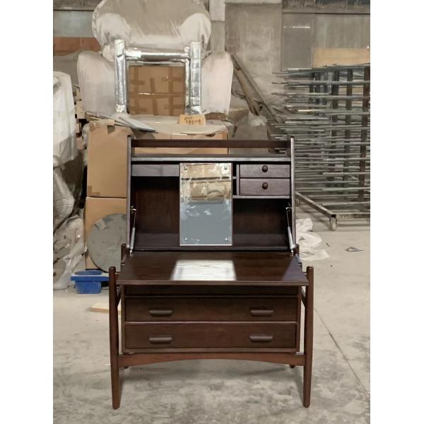 Quality Bedroom Wooden Makeup Vanity Desk Retro Luxury Dressing Table With Mirror for sale