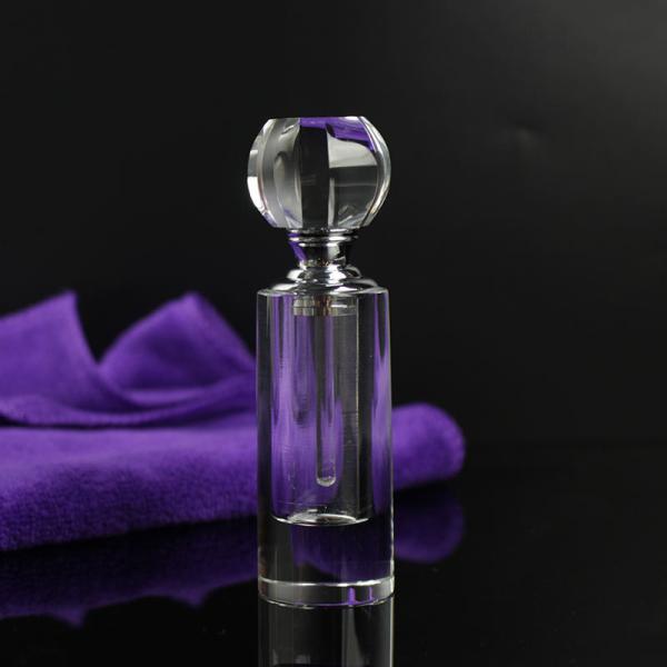 Quality 12ml 6ml 3ml Empty Attar Bottles , Clear Crystal Glass Perfume Bottle for sale
