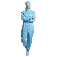 Quality Breathable Anti Static Garments ESD Dustproof Unisex Jumpsuit With Zipper for sale