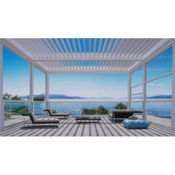 Quality Roof Sunshade Systems Retractalbe Aluminum Blade Motorized Pergola for sale