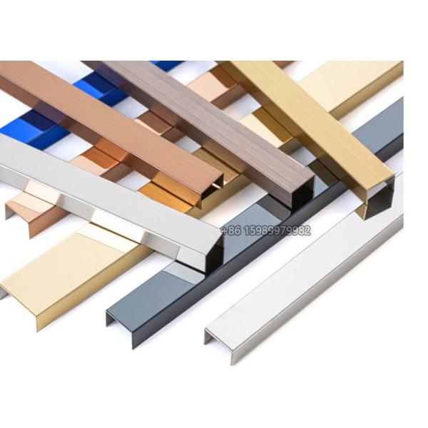 Quality Grooved Stainless Steel U Profile Moulding Corrosionproof For Wall Decoration for sale