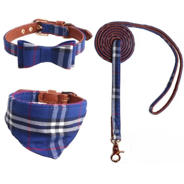 Quality luxurious Collars Triangular Scarves Leashes Dog Sets for sale