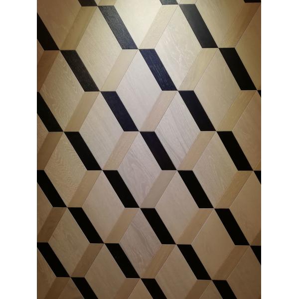 Quality oak parquet tiles, artistic parquets, black & white stained, 3D showing for sale