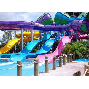 Quality Spiral Fiberglass Big Water Slides Water Park Equipment Raft Slide For Hotle for sale