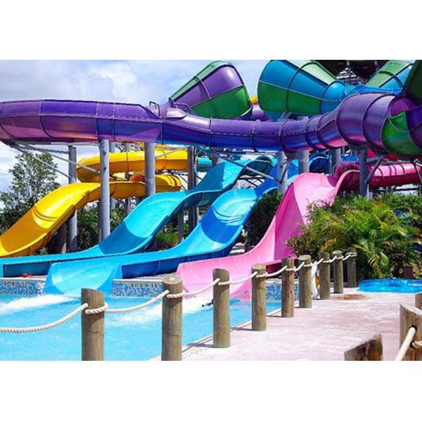 Quality Spiral Fiberglass Big Water Slides Water Park Equipment Raft Slide For Hotle Resort for sale