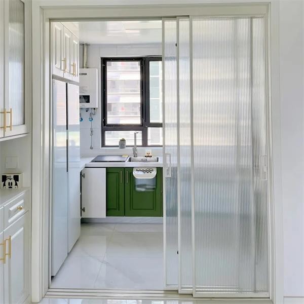 Quality Decorative 10mm Framed Tempered Glass Sliding Door For Kitchen Room for sale