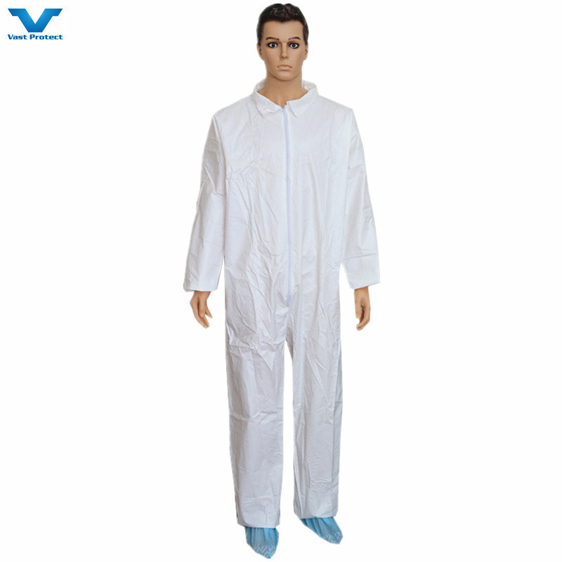 Industrial Safety PPE Protective Clothing Disposable Microporous Coveralls with Bootscover