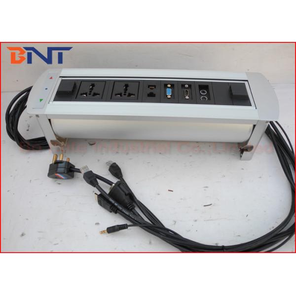 Quality Silver Motorized Rotatable Power Strip Socket Pop Up With Touch Button Press for sale